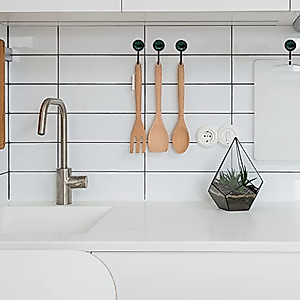 Mornajina 3 Packs Solid Brass Decorative Black Wall Hook, Grey Self Adhesive Wall Hooks, Hole Free Wall Mount Hook for Home, Office, Restaurant (Grey)