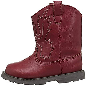 Baby Deer Round Toe Western Boot Red 2