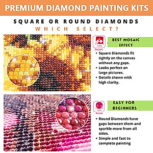 WHITELOTOUS Christmas Wreath Diamond Painting Kits, Xmas Wreath Diamond Art Kits for Adults, Garland Partial Drill Shiny Diamond Embroidery Pictures Arts Craft for Home Wall Decor Gift 30x30/12x12