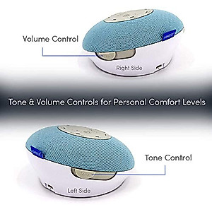 Homedics Deep Sleep Mini Portable Sleep Sound Machine, Blue, Sound Machine with 5 Soothing Sounds and 3 Sleep Therapy Programs, Rechargeable Sound Therapy for Home, Office, Nursery, Auto-Off Timer