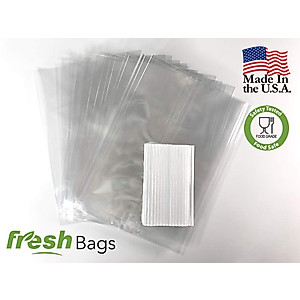 100 Clear Treat & Favor Bags | Ties Included | Great For Cake Pops, Candy, Gifts, Wedding or Party Favors | Food Safe Plastic | Stronger Than Cellophane | 1.5 Mils Thickness | 5.75" x 7.75"