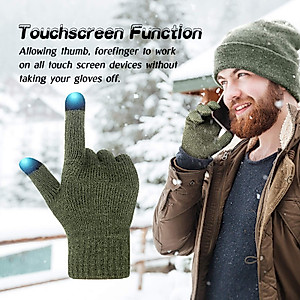 Evridwear 3 Pairs Winter Touchscreen Fingerless Gloves Cold Weather Thermal Warm Glove for Men Women