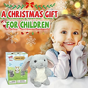 YH YUHUNG Talking Bunny Plush Toy, Electronic Plush Toys Talking Rabbit Repeats What You Say, Easter Basket Stuffers for Toddler