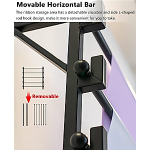 Craft Room Ribbon Holder Organizer Rack Ribbon Holder Organizer Rack, Wall Mount Scarf Storage Hanger with Removable Horizontal Bar and Bracket, Metal Vinyl Roll Shelf 10 Tier Easy to Install (Size :