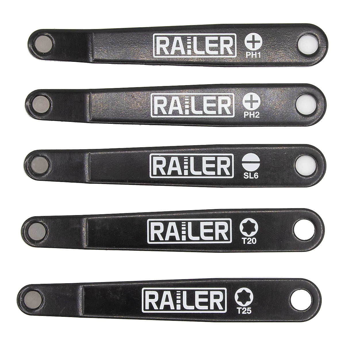 Low Profile Offset Screwdriver Set – Railer S2 Steel Ultra Thin Slim Profile Angled EDC Screwdriver 5pc Set | Philips #1, 2, TORX T20, T25, and Slotted SL6