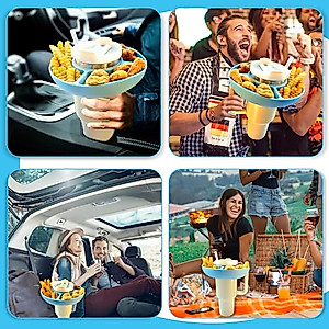 Snack Bowl For stanley Cup Accessories，For stanley 40 oz tumbler with handle，simple modern 40 oz tumbler Accessories，Snack Bowl Combo (blue)