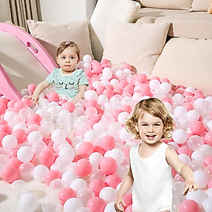 STARBOLO Ball Pit Balls for Kids - 100 Pieces Crush Proof Stress Balls BPA&Phthalate Free Non-Toxic Soft Plastic Ball for Baby Birthday Pool Play Water Toy Wedding Playpen Pit Accessories (Pink)