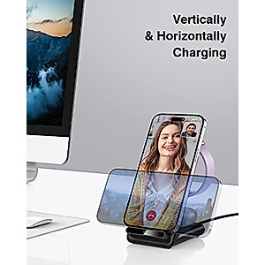 Wireless Charging Station,3 in 1 Wireless Charging Stand Made for Apple Watch Ultra 8 7 6 SE 5 4 3,Fast Wireless Charger Made for iPhone 14/14 Plus/14 Pro Max/13/12/11/X/8,AirPods Pro 2(with Adapter)