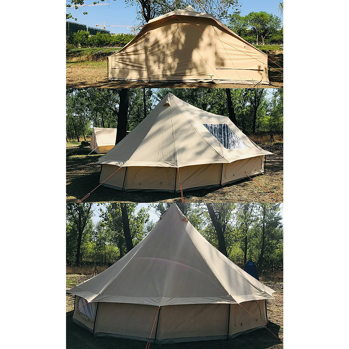 WINTENT Star Gazing Tent 4 Season Canvas Glamping Yurt Tent with Wood Stove Hole and Skylight for 6-8 Person Camping Hunting