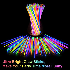 AIVANT 100 PCS 8 Inches Glow Sticks + 10 Big Ultra Bright Glow Sticks