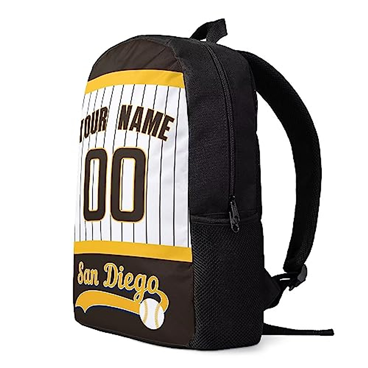 San Diego Custom Backpack High Capacity,Laptop Bag Travel Bag,Add Personalized Name And Number，Gifts For Baseball Fans
