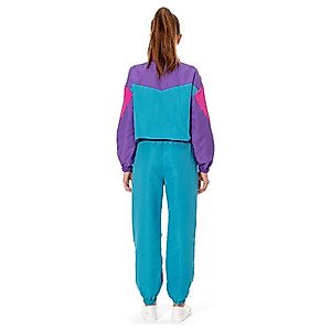 MASSWO Women 80s Sportswear Set 2 Piece Outfits Casual Sweatsuits Retro Vintage Purple Tracksuit