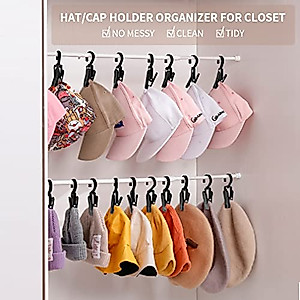 Aosome 15PCS Hat Clips Hanger Organizer Hat Rack Organizer Hooks Hat Storage Organizer for Closet