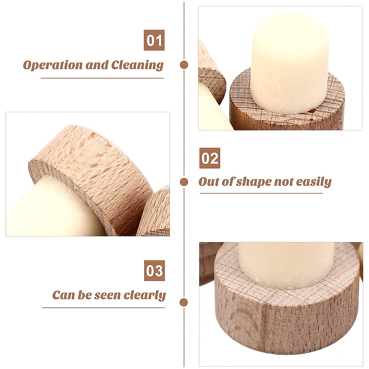 Cabilock 6 Pcs Wooden Wine Stoppers Wine Corks Reusable Red Wine Bottle Stopper Beverage Bottle Sealer to Keep Wine Fresh