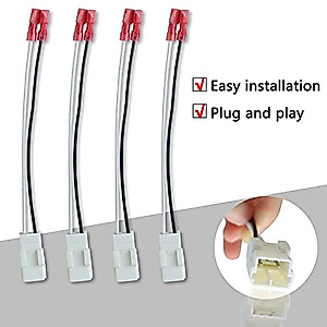 4 Pack Speaker Harness for Jeep Dodge Chrysler Models Front Rear Door Speaker Wiring Harness Adapter 72-6514 - Door Speaker Replacement Speaker Wire Harness