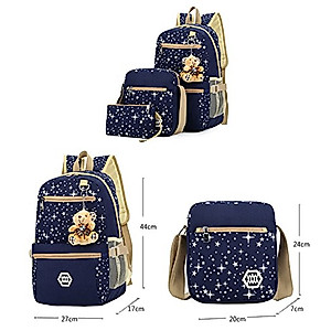 Yookeyo Girls School Bag 3Pcs for Elementary, Backpack/Shoulder Bag/Handbag