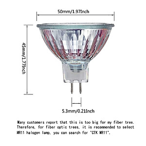 CTKcom 10Watt 12Volt MR16 Halogen Light Bulbs,MR16 Halogen Lamp Bi Pin Wide Beam High Lumens 2000Hr Life, Precision Halogen Reflector Fiber Optic Light Bulb (6 Pack)