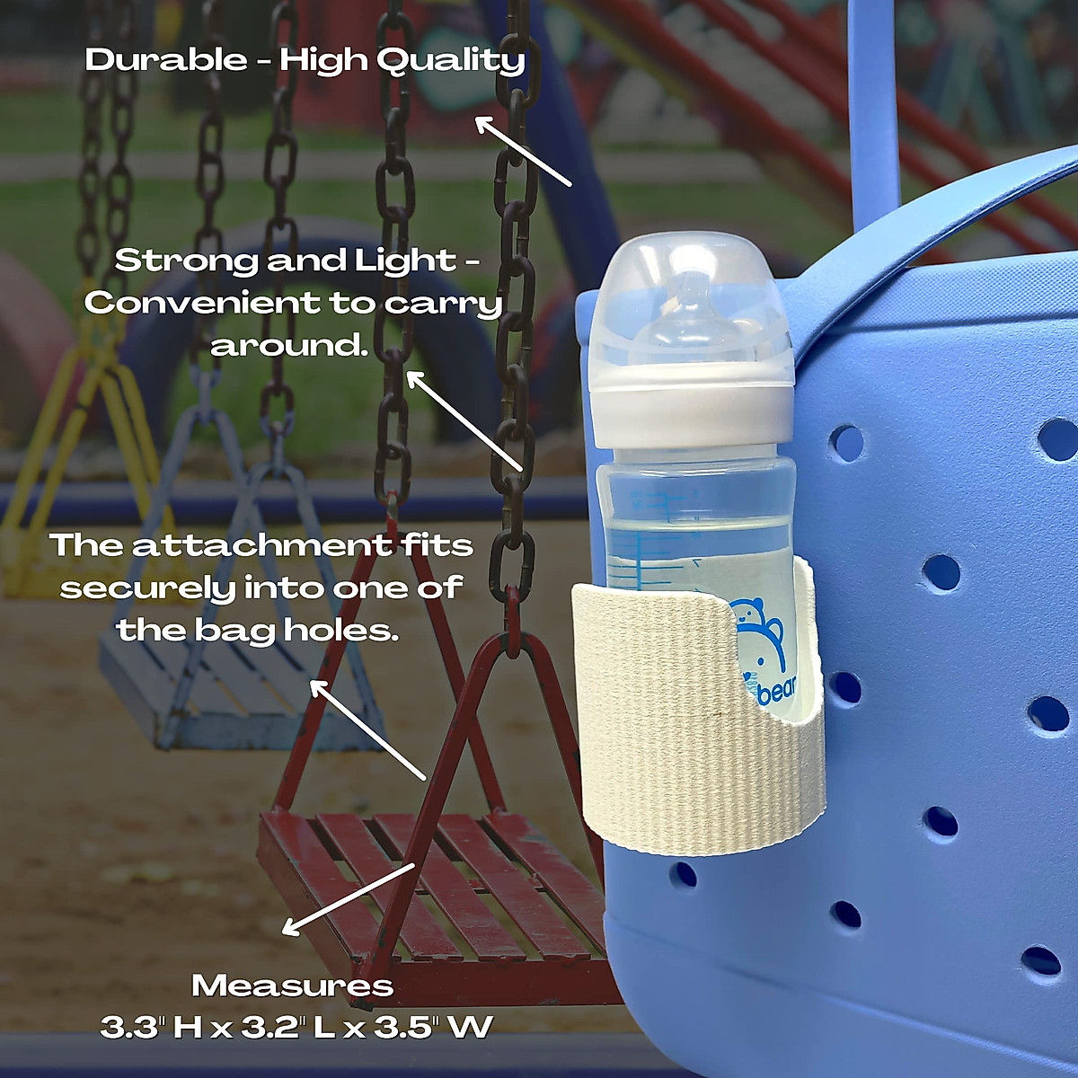 Boglets PREMIUM - Bottle Holder Accessories - Premium Collection - Compatible with Bogg Bag, Simply Southern & other Tote Bags - Decorative Accessories & Organizers - Made in USA - [White]