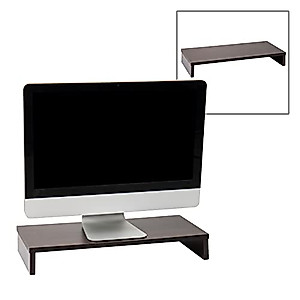 Mind Reader Woodland Collection, Monitor Stand 33 lb. Capacity, Desktop Organizer, Set of 2, 2 Pack, Brown