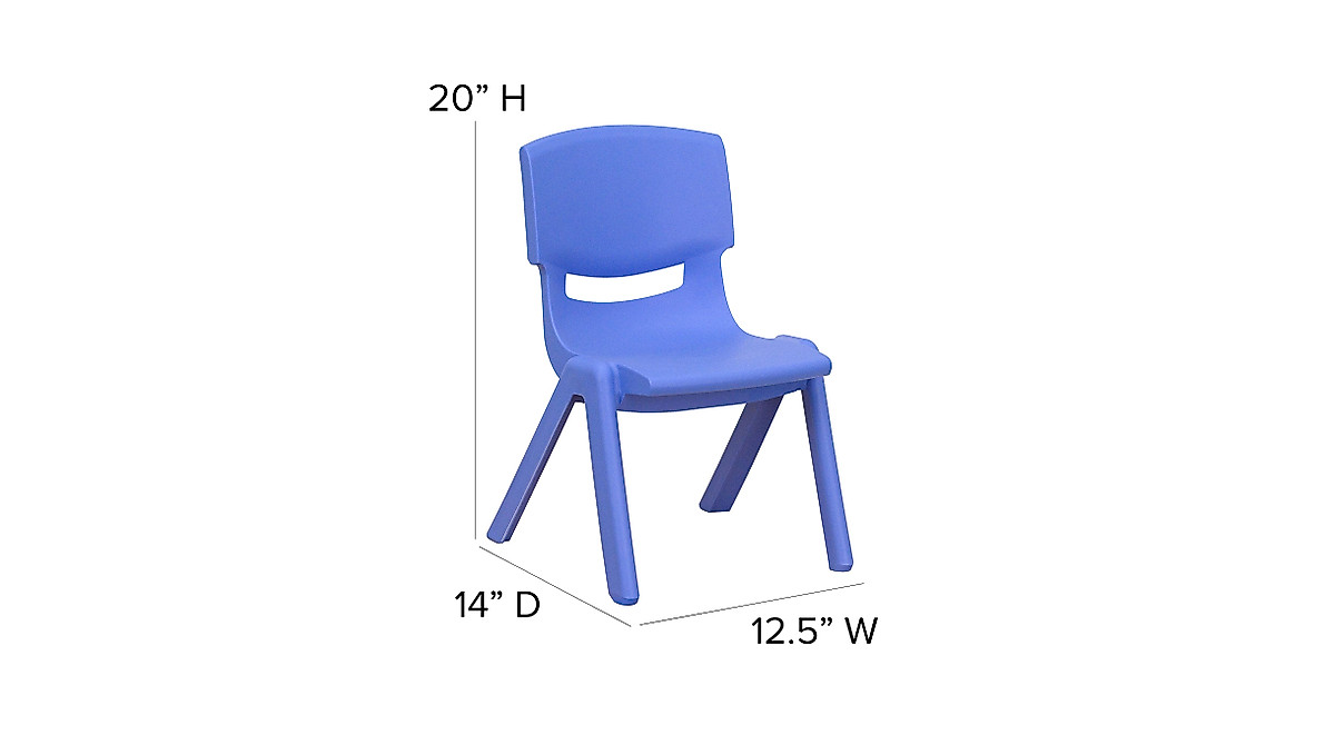 EMMA + OLIVER Stackable Blue School Chair - 4 Pack