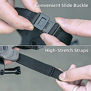 SUREWO Motorcycle Helmet Chin Strap Mount Compatible with GoPro Hero 12 11,10, 9, 8, 7, (2018), 6 5,DJI Osmo Action 3, AKASO, SJCAM and Most Action Cameras