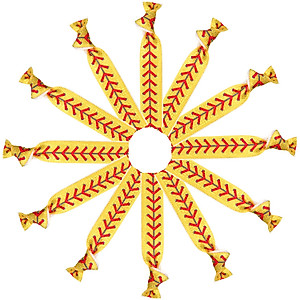 24 Pieces Softball Baseball Hair Ties Sports Elastic Headband Hair Accessories for Team Girls Players Gifts