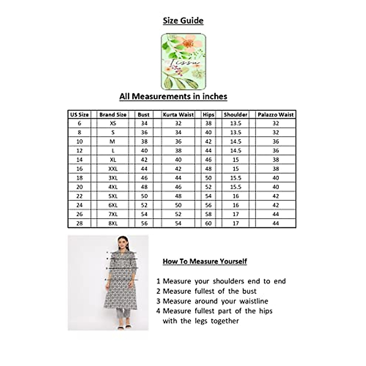 Tissu Women's Rayon White & Blue Floral Printed A-Line Kurta 2134_White_5XL