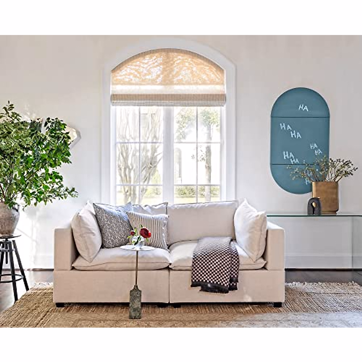 ALBANY PARK Kova 84" Modern Modular Sofa Sectional, Beige