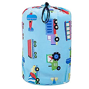 Wildkin Kids Sleeping Bags for Boys & Girls, Measures 57 x 30 x 1.5 Inches, Cotton Blend Material Sleeping Bag for Kids, Ideal for Parties, Camping & Overnight Travel(Trains Planes & Trucks)