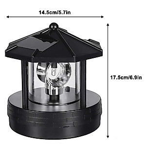 VLUOO Lighthouse Solar Lights 360 Degree Rotating Lighthouse Beacon Led Solar Lighthouse Light Outdoor Waterproof Led Solar Powered Lighthouse Garden Decor for Outside