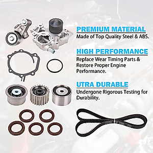 Engine Timing Belt Water Pump Kit - Compatible with 2.5L 2006-2012 Subaru Forester, Impreza, Legacy, Outback EJ253 Engine - Replace TKF-006, TCK304, TCKWP304A