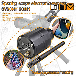 SVBONY SC001 WiFi Spotting Scope Camera Bundle with SV406P 20-60x80mm Spotting Scopes for Bird Watching Capture Photos and Video