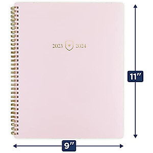 AT-A-GLANCE 2023-2024 Planner, Weekly & Monthly Academic, Simplified by Emily Ley, 8-1/2" x 11", Large, Leatherette, Blush (EL13-905A)