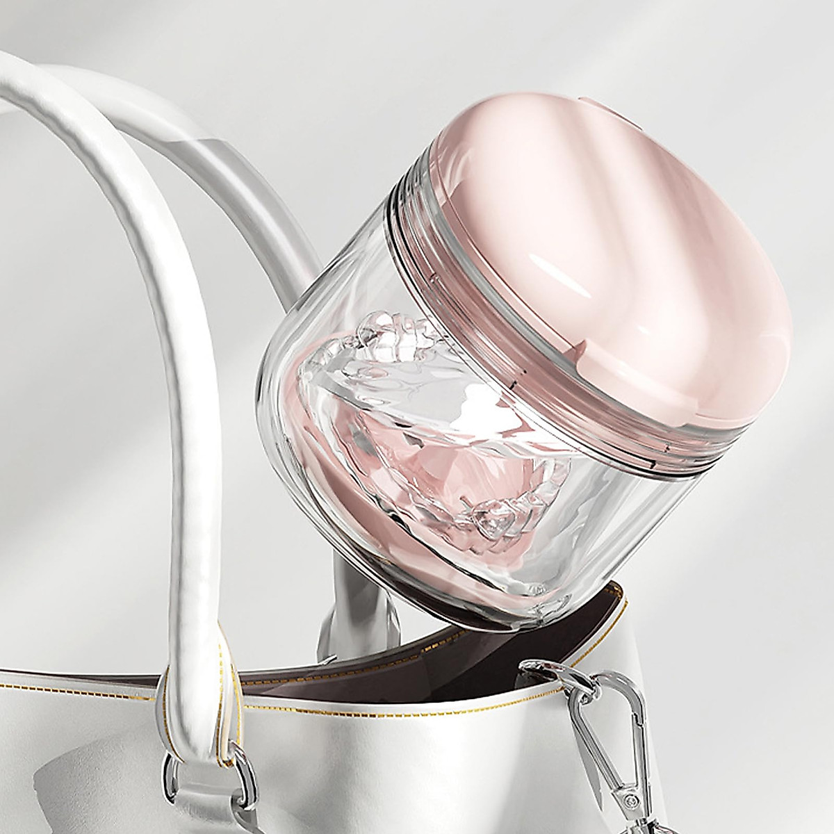 LKPOMI Mouth Guard Case Portable Waterproof PP Denture Box Retainer Cleaner Case with Mirror, Removal Tool, Brush for Travel Cleaning(Red)