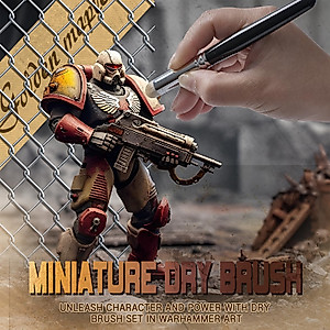 Golden Maple Miniature Paint Brushes Drybrush-10pcs Micro Detail Paint Brush Set, Small Fine Detail Brushes for Acrylic, Watercolors & Paint by Number, Citadel, Figurine, 40k