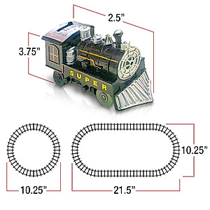 ArtCreativity Train Set for Kids, Battery-Operated Toy Train with 4 Cars and Tracks, Durable Plastic, Cute Christmas Holiday Train for Under The Tree, Great Gift Idea for Boys and Girls