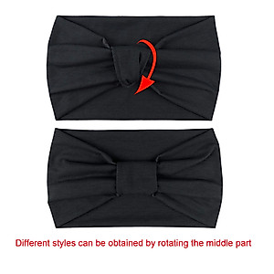 DRESHOW 4 Pack Turban Headbands for Women Wide Vintage Head Wraps Knotted Cute Hair Band Accessories