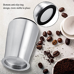 Joyzan Powder Sugar Shaker, Stainless Steel Coffee Grind Sifter Sieve Fine Mesh Tea Infuser Mesh Strainer Ground Filter Container Receiver Pot Making Accessory Cups Steep Espresso Cappuccino Latte