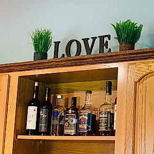 E-view Wooden Family Sign for Home Decor - Decorative Letters Tabletop Word Plaque Home Décor Accents Love