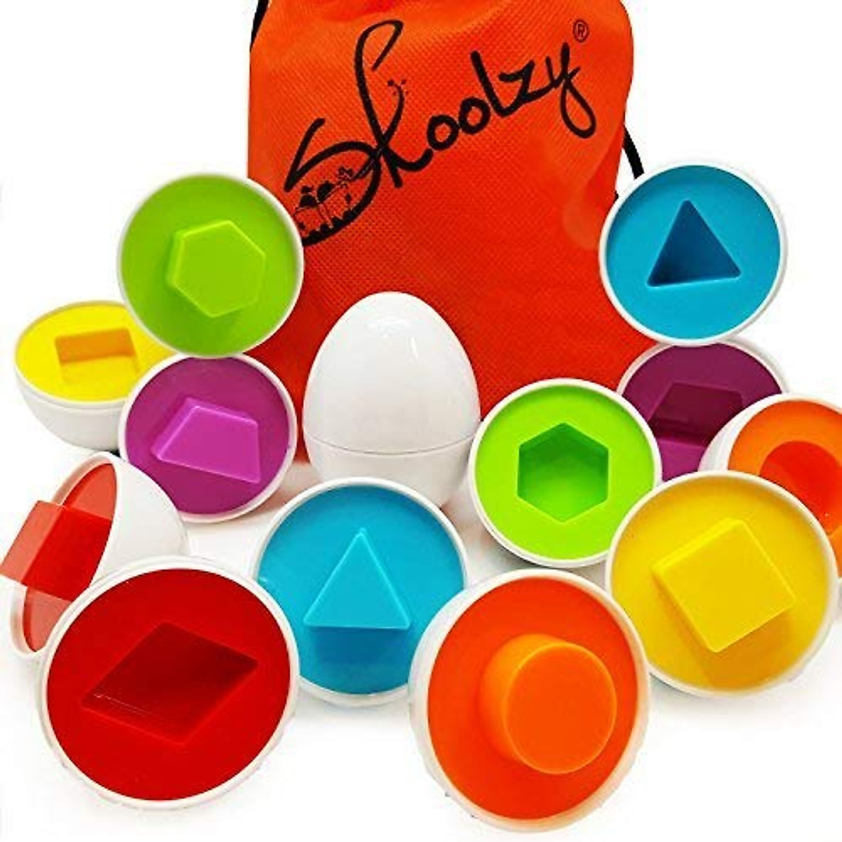 Skoolzy Peg Board Set - Egg Toy - Jumbo Nuts and Bolts