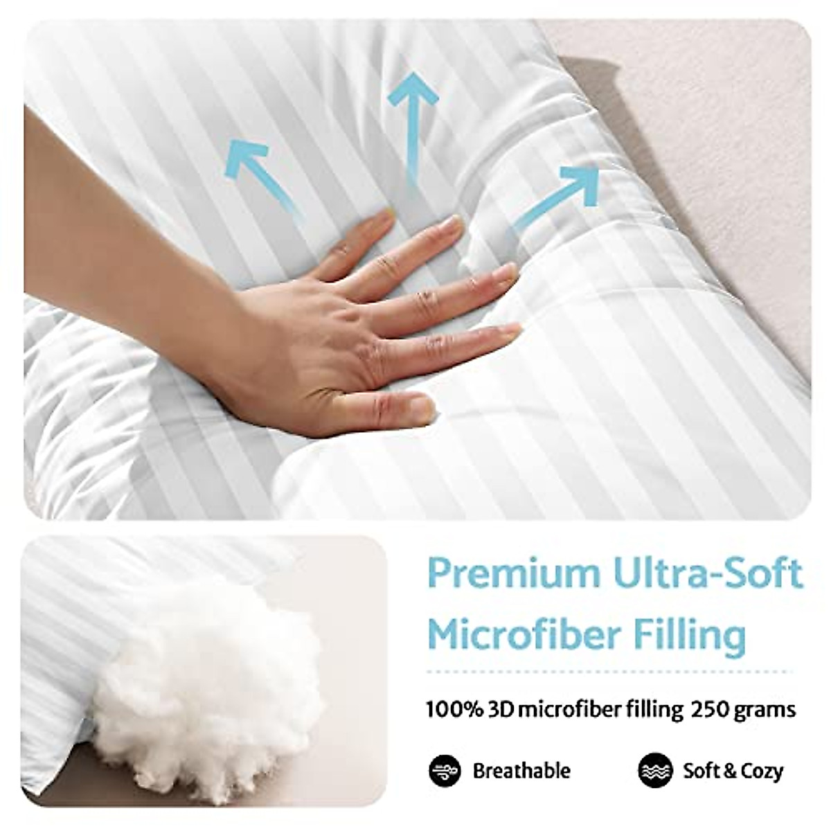 Toddler Pillow- 13X18 Baby Pillows for Sleeping- Small Kids Pillow with Soft Cotton Pillowcase- Machine Washable- Perfect for Cribs Bed Sets, Toddler Cots, Travel (White)