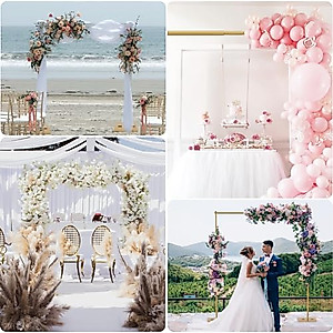 EMART Backdrop Stand, 6.5x10 ft Adjustable Photo Background Pipe and Drape Photography Kit with Heavy Duty Metal Base for Parties, Wedding, Video Studio, Birthday - Gold