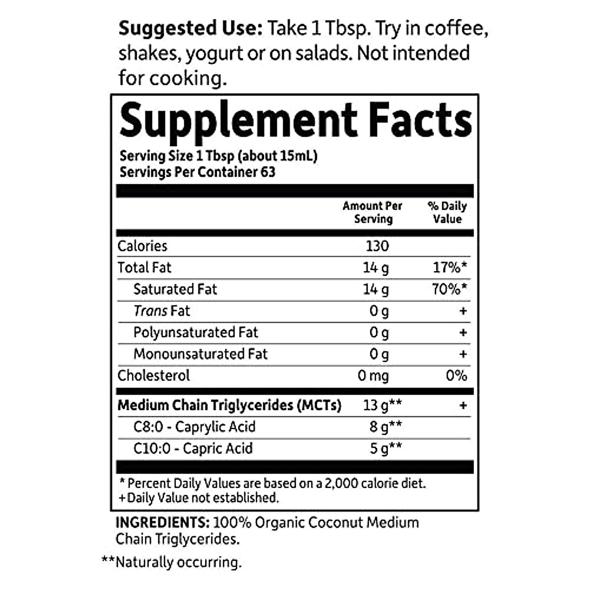 Garden of Life Dr. Formulated Brain Health 100% Organic Coconut MCT Oil 32 fl oz Unflavored, 13g MCTs, Keto & Paleo Diet Friendly Body & Brain Fuel, Certified Non-GMO Vegan & Gluten Free, Hexane-Free