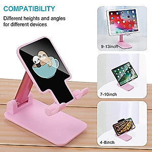 Panda and Sloth Cell Phone Stand Foldable Adjustable Cellphone Holder Desktop Dock Compatible with iPhone Switch Tablets (4-13")