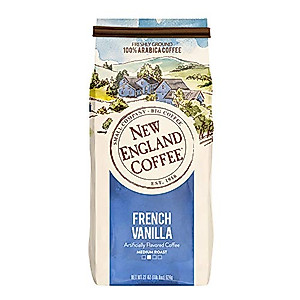 New England Coffee French Vanilla Medium Roast Ground Coffee, 22oz Bag (Pack of 1)
