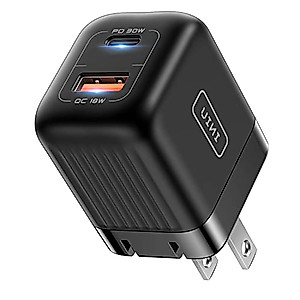 USB C Charger, INIU 30W PD QC 3.0 Dual Port Type C Charger Fast Charging Block, USB C Wall Charger with Foldable Plug for iPhone 14 13 12 11 Pro Max Samsung S21 S20 Note 20 iPad Pro Google LG AirPods