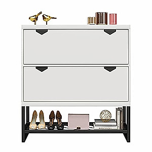 CosmoLiving by Cosmopolitan Brielle Entryway Shoe Storage, White