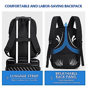 OIWAS Travel Laptop Backpack, Lightweight Business Work Backpack for Men 15.6inch Carry On Backpack with USB Port, 32.8L Large Airline Approved Laptop Daypack (Black)