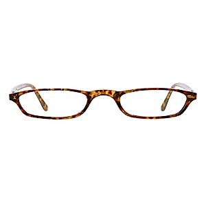 Peepers by PeeperSpecs Women's Skinny Mini Rectangular Reading Glasses, Tortoise, 48 + 3