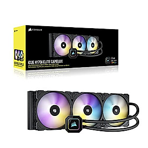 H170i ELITE CAPELLIX Liquid CPU Cooler - 33 Dynamic RGB LEDs - 140mm Fans - 420mm Radiator - COMMANDER CORE Smart Lighting Controller - CORSAIR iCUE Software Compatible - Zero RPM Fan